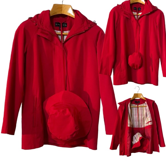 Gallery | Jackets & Coats | Gallery Red Removable Hood Rain Jacket ...